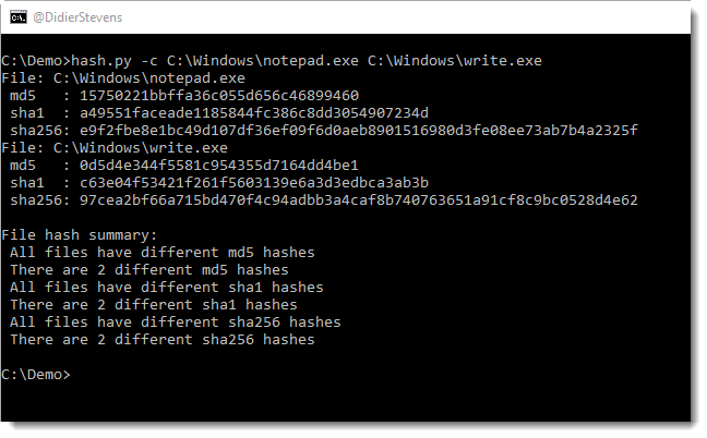 Update: hash.py Version 0.0.3 | Didier Stevens