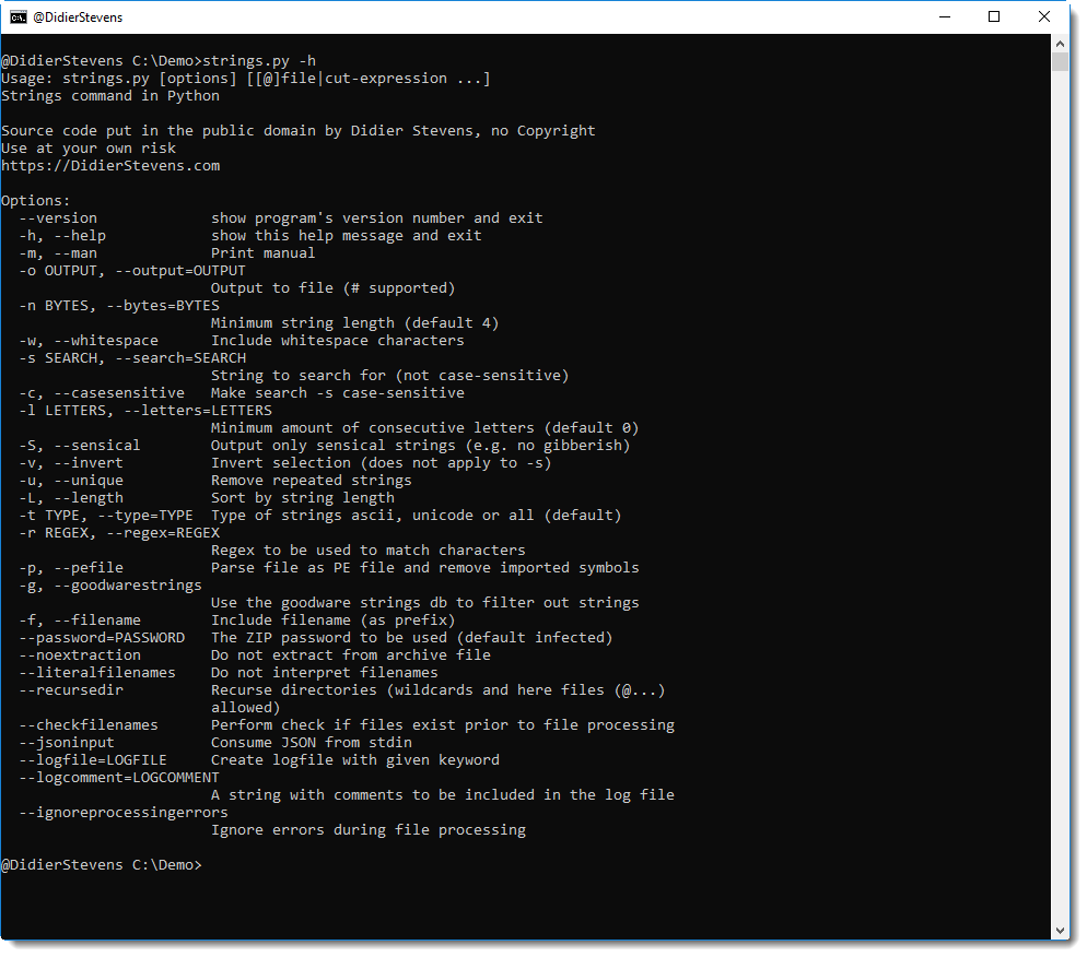 Release: strings.py | Didier Stevens