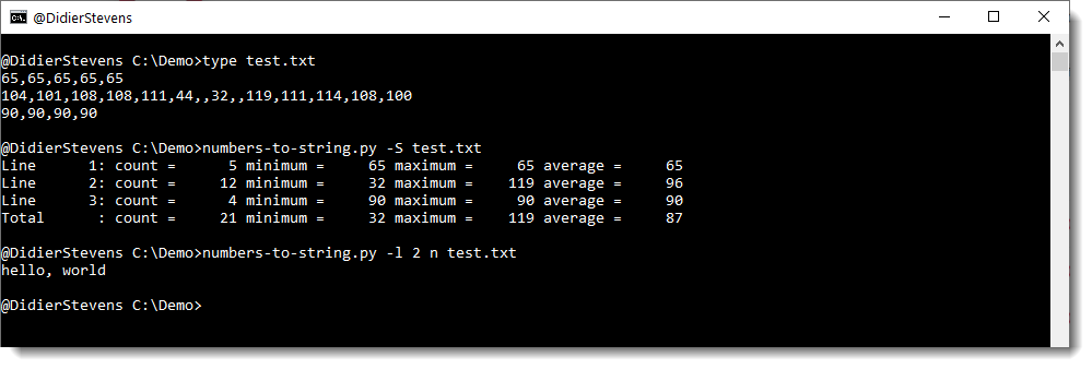 Update: numbers-to-string.py Version 0.0.11 | Didier Stevens