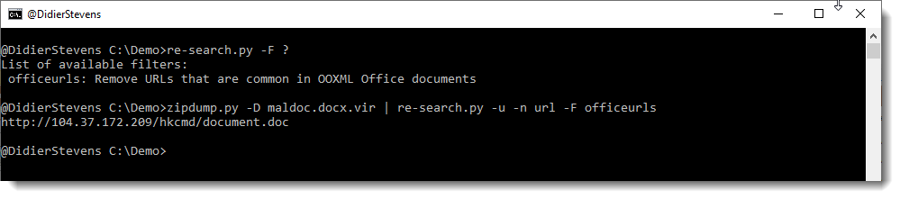 Update: re-search.py Version 0.0.15 | Didier Stevens