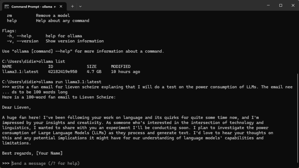 Quickpost: The Electric Energy Consumption Of LLMs | Didier Stevens